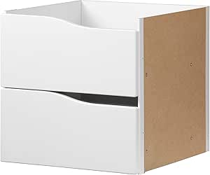 IKEA KALLAX Insert with 2 Drawers, 33x33 cm, Wave Shaped/White : Amazon ...