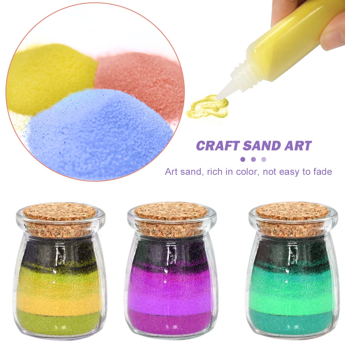 Snapklik.com : Enenes Art Sand 16 Pcs Colored Sand Kit For Craft