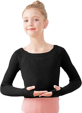 Amazon.com: Phoeswan Kids Girl's Ballet Sweater, Soft Warm Up Active ...