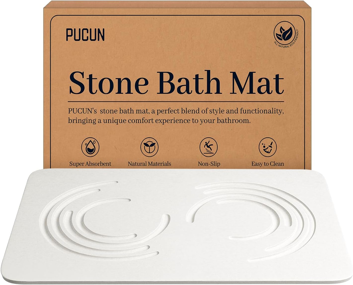 Amazon.com: PUCUN Stone Bath Mat Diatomaceous Earth Shower Mat,Quick ...