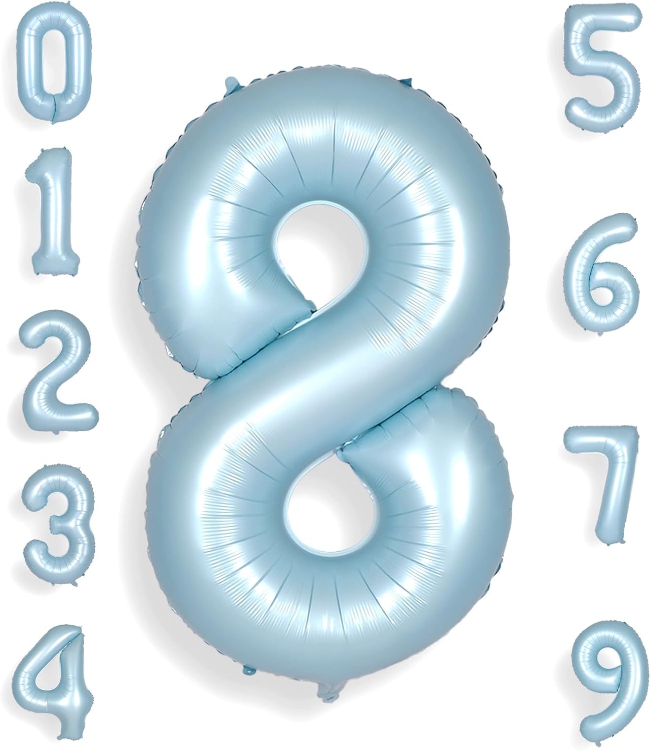 Amazon.com: SULALABOO 40Inch Light Blue 8 Balloon Number Large Helium ...