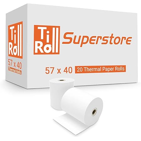57 x 40 Thermal Credit Card Machine Till Roll Receipt Paper 1 Box 20 ...