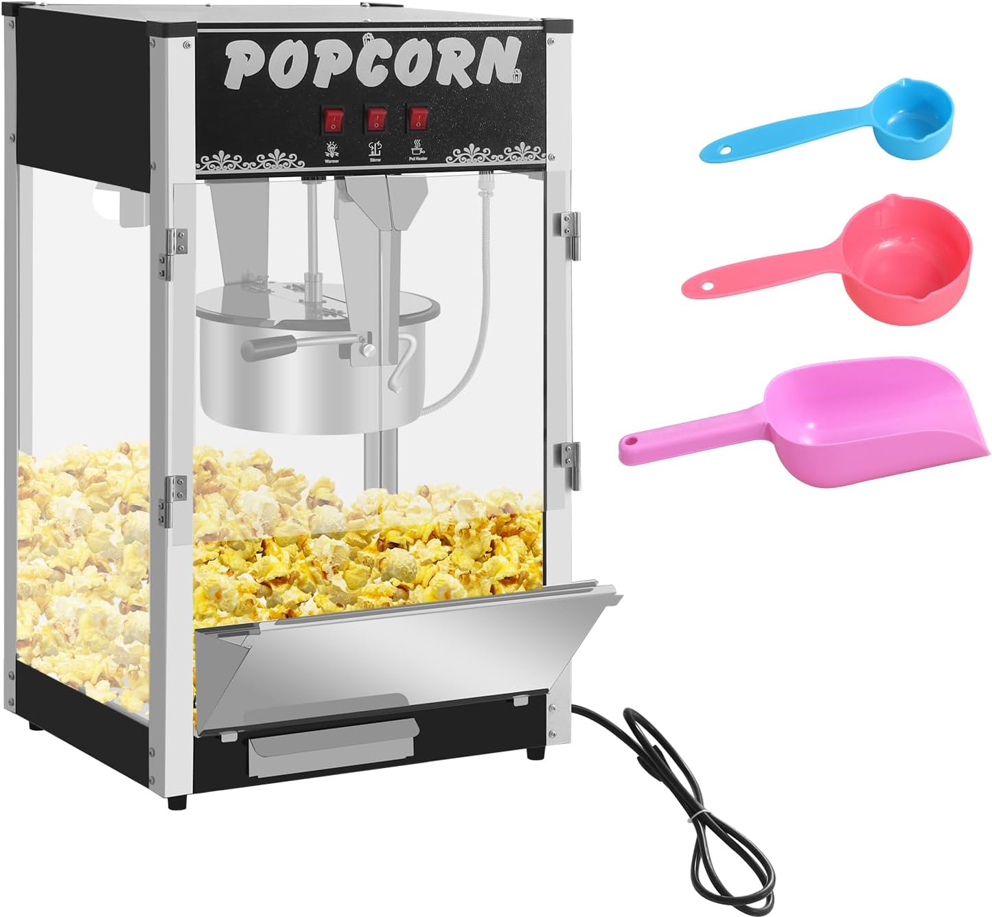 Amazon.com: Commercial Popcorn Machine for Countertop with 12 Oz Kettle ...