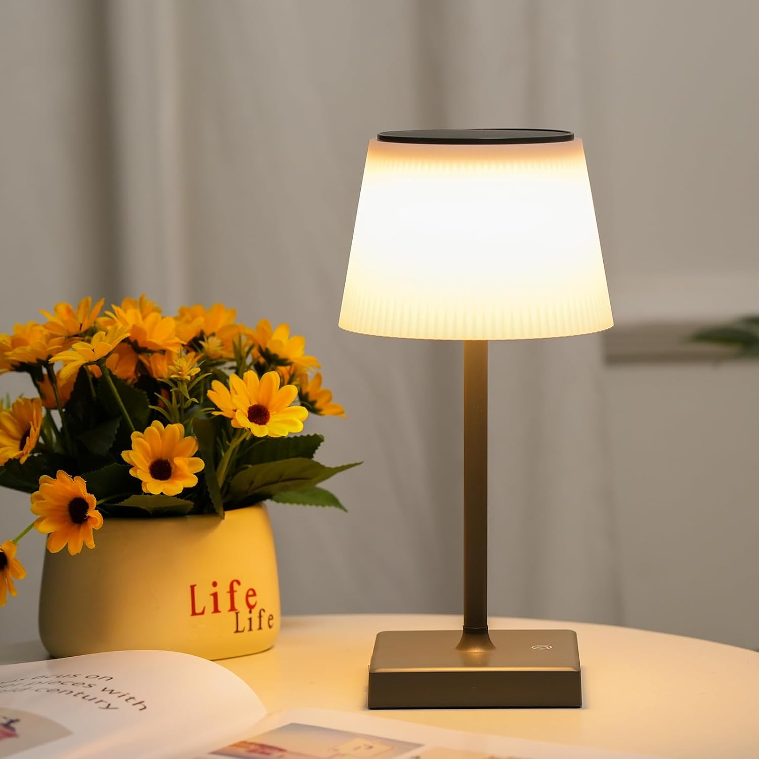 Solar Table Lamp Outdoor Indoor: Cordless LED Table Lamps, Rechargeable ...