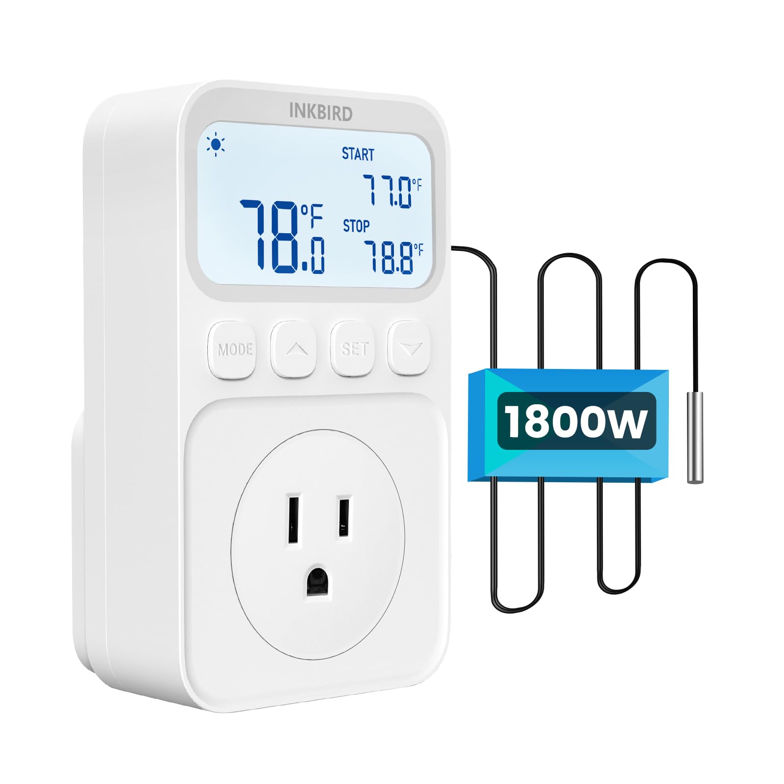 INKBIRD Plug in Thermostat 15A 1800W, Programmable Heating Cooling ...
