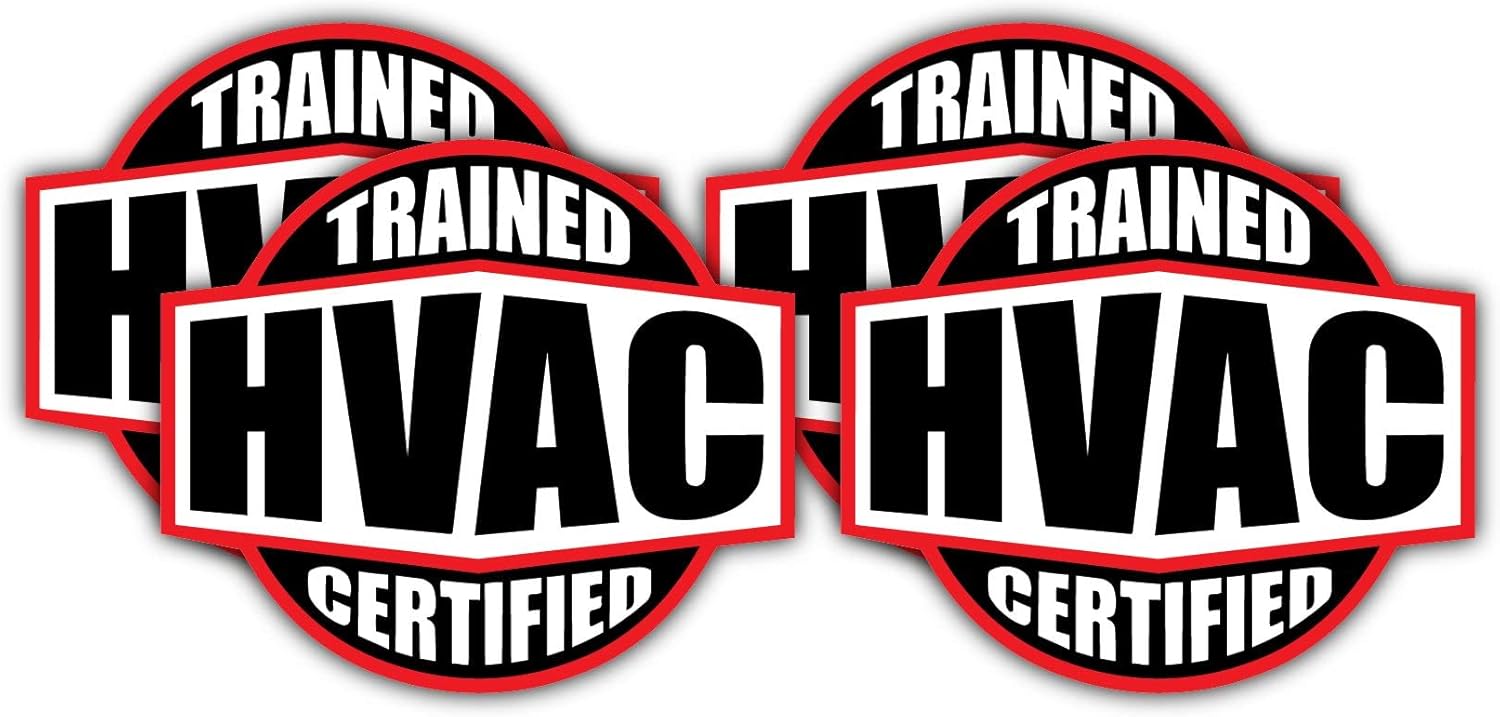 Amazon.com: HVAC Trained & Certified Hard Hat Sticker/Helmet Decal ...