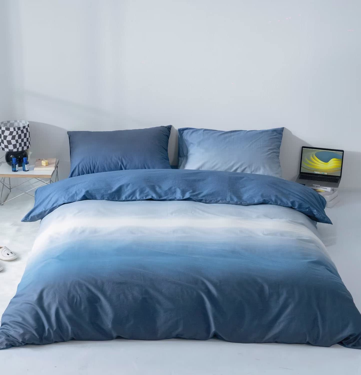 Amazon.com: KAREVER Blue Gradient Comforter Set Full Gradient Blue ...