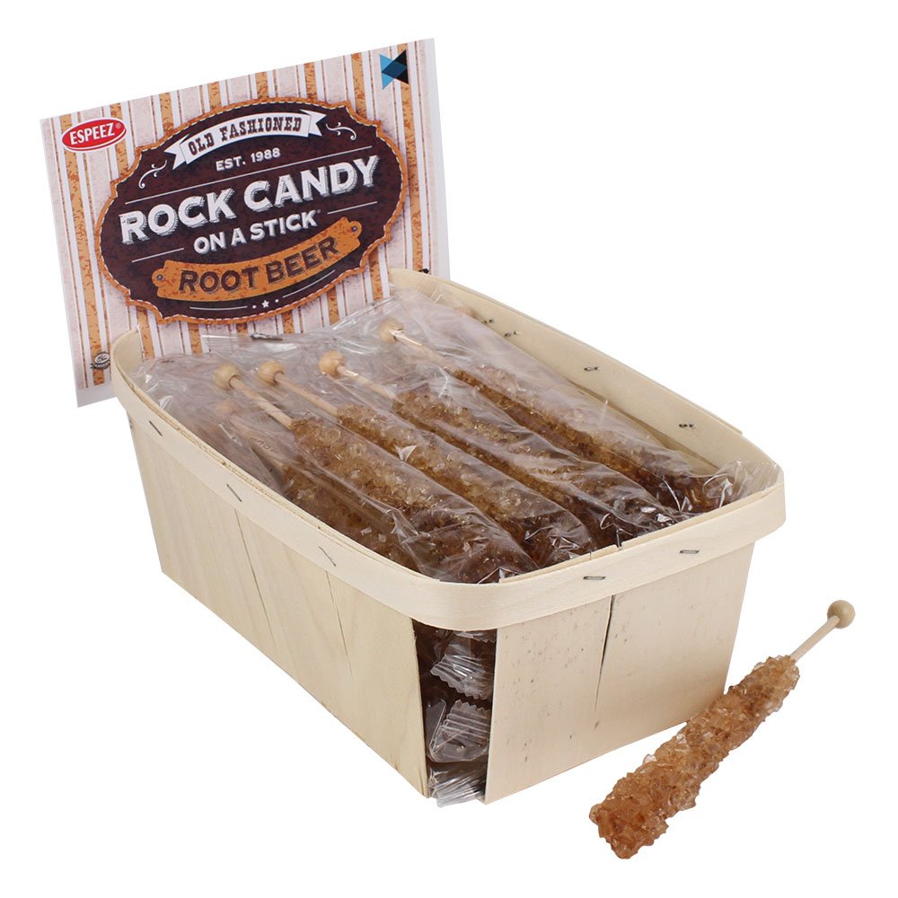 Amazon.com : Extra Large Rock Candy Sticks: 18 Root Beer Lollipop ...