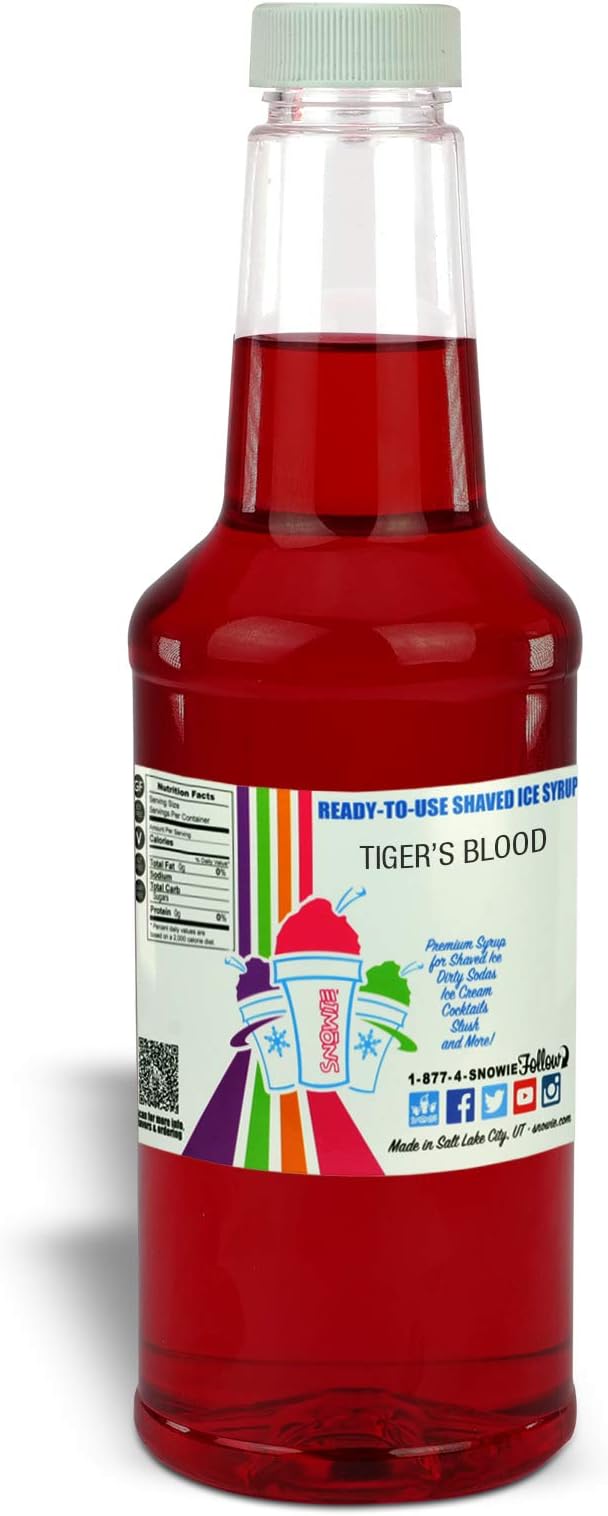 Amazon.com: Dye Free Cane Sugar Tiger Blood Snow Cone and Shaved Ice ...