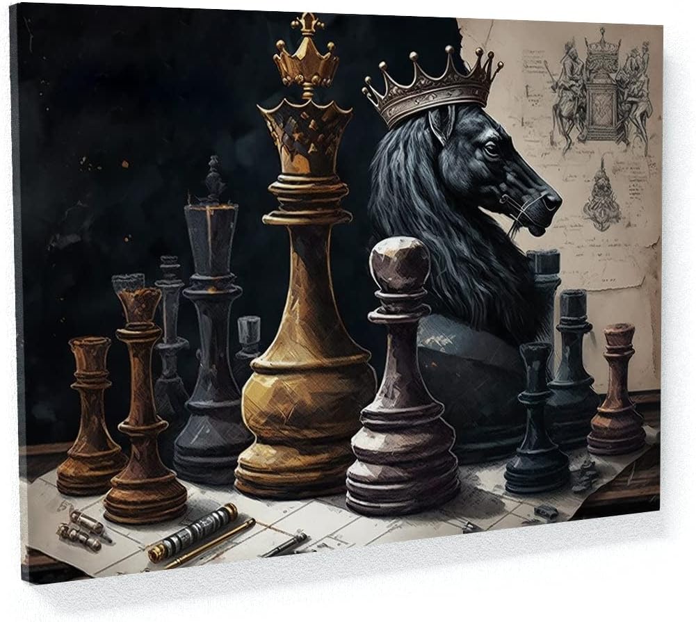 Amazon.com: Sense Canvas Chess Piece Create Complex King 8 Canvas Art ...