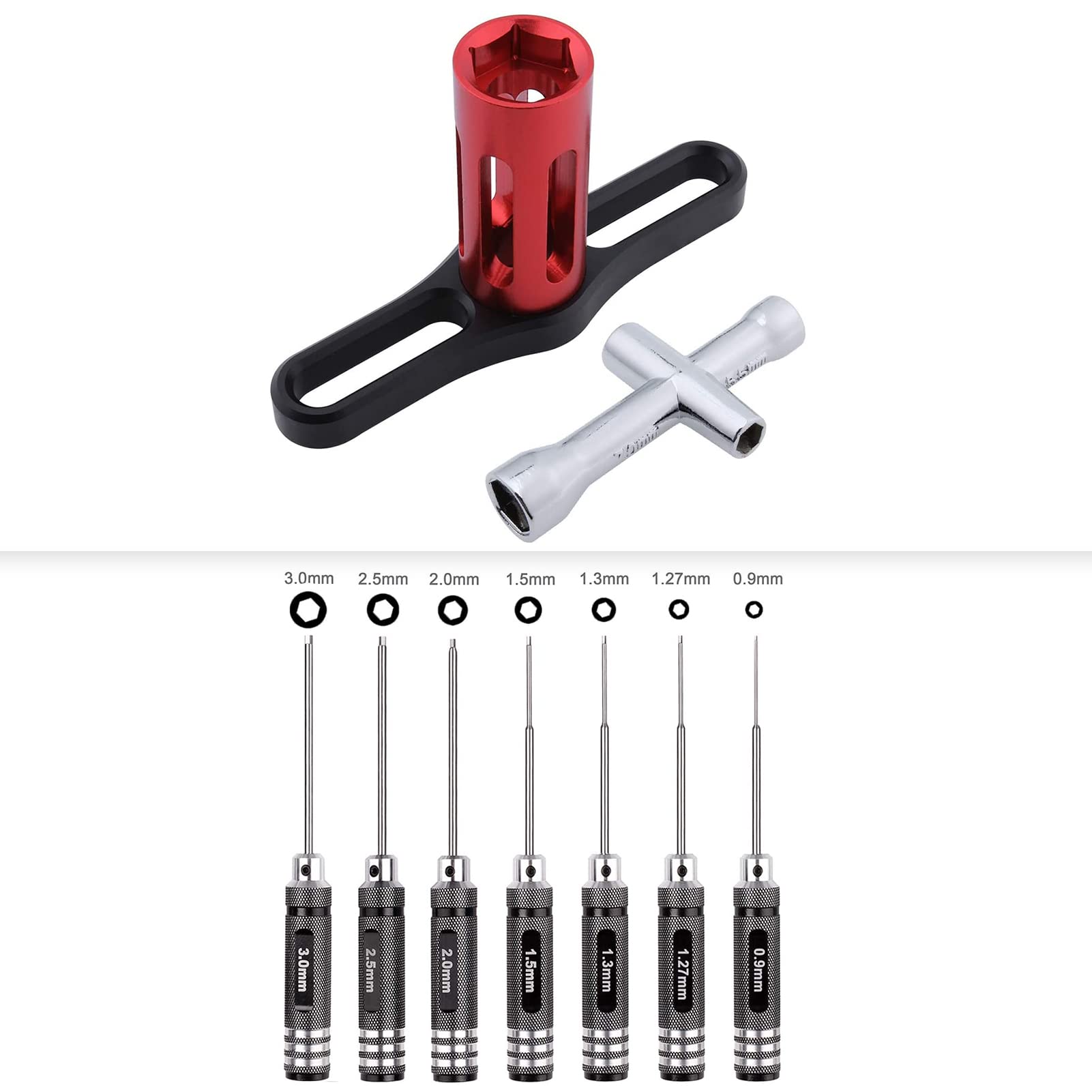 Amazon.com: HobbyPark RC Allen Driver Set & 17mm Wheel Wrench, M2 M3 M4 ...