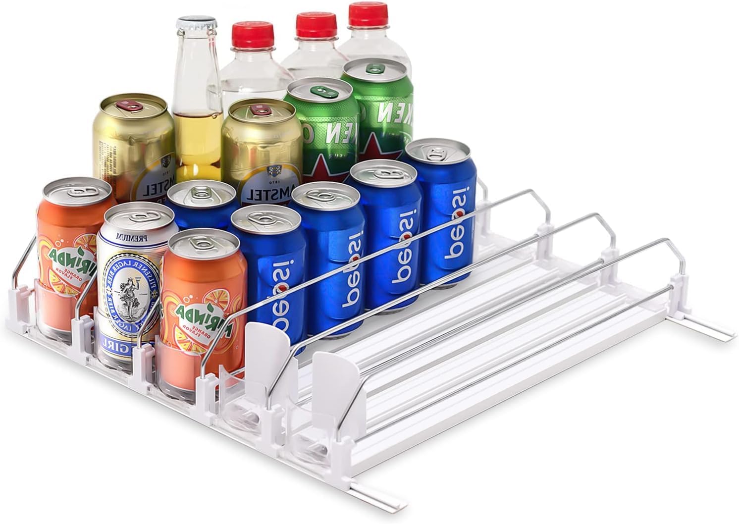 Amazon.com | Drink Organizer for Fridge,Self-Pushing Soda Can Dispenser ...