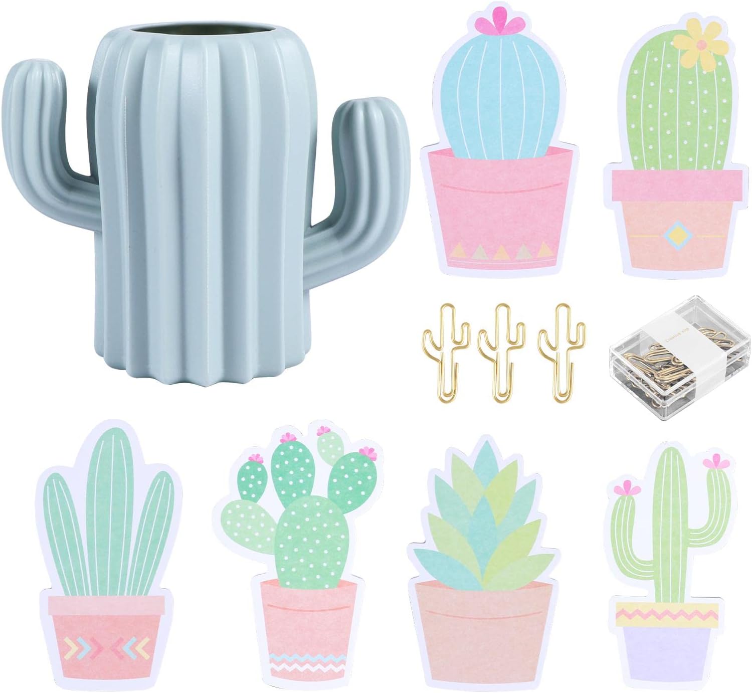 Amazon.com: Colarr 2 Pcs Cactus Pen Holder with 12 Pcs Cactus Pens for ...