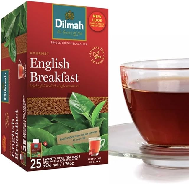 Dilmah English Breakfast Tea Bags Individually Foil Wrapped 25 English ...
