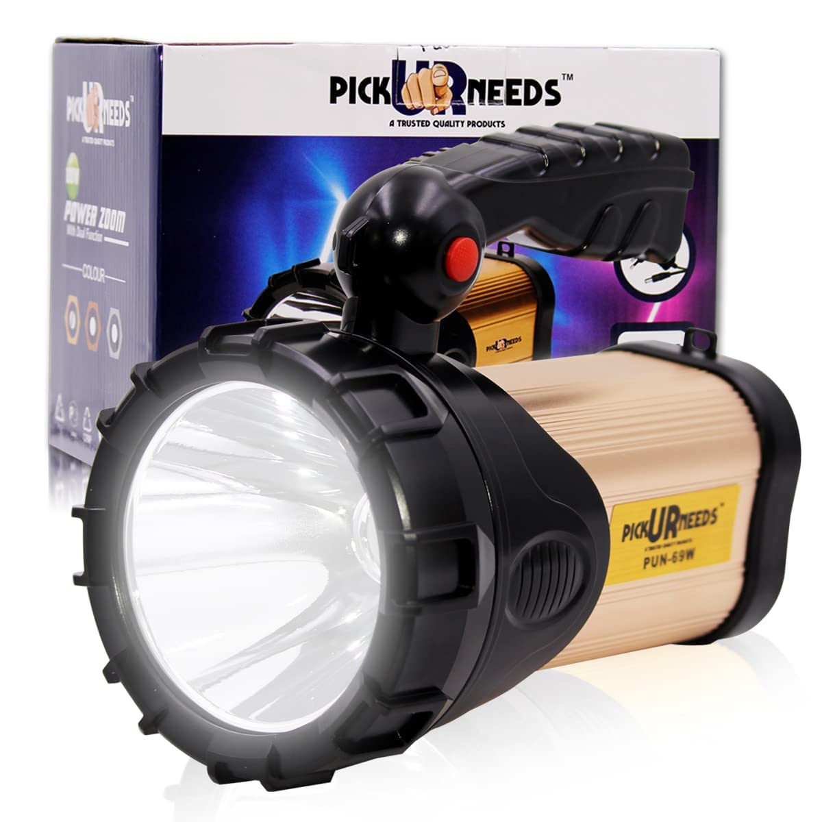 Pick Ur Needs 7000 Lumen Rechargeable Search Torch Light Waterproof ...