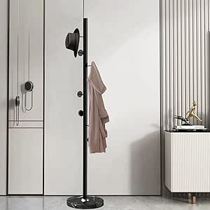 Snaikor - Perchero de metal no empotrado, resistente con base de mármol natural, perchero para ...