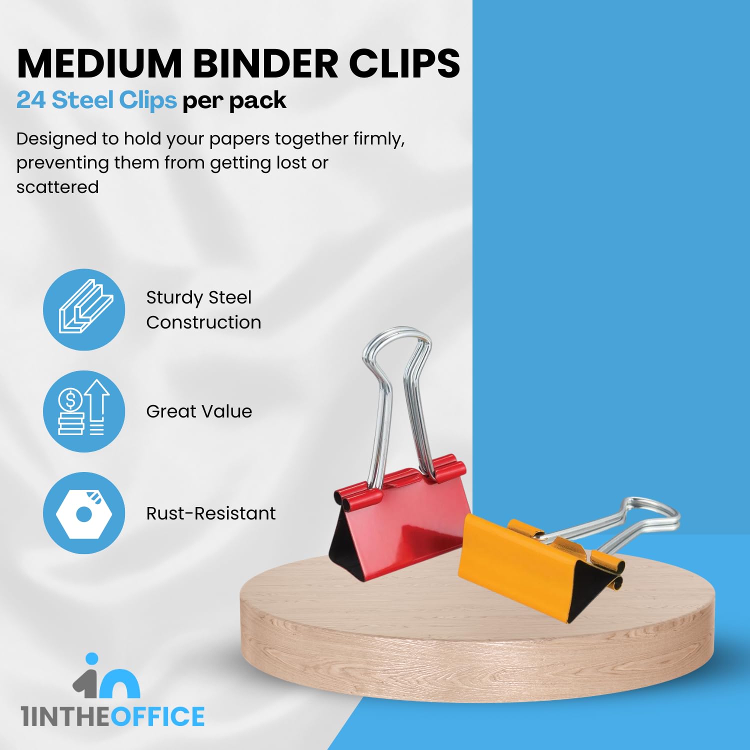 Snapklik.com : Medium Binder Clips, Paper Binder Clips, 5/8 Inch ...