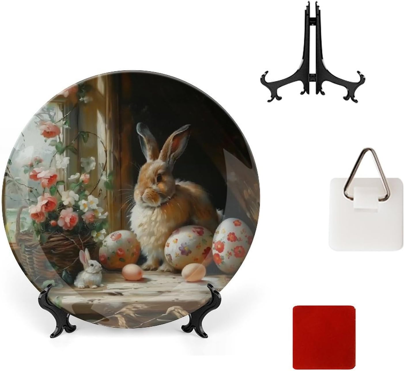 Amazon.com: PLQAZEDG Three Rabbits Easter Bunny Bone China Decorative ...