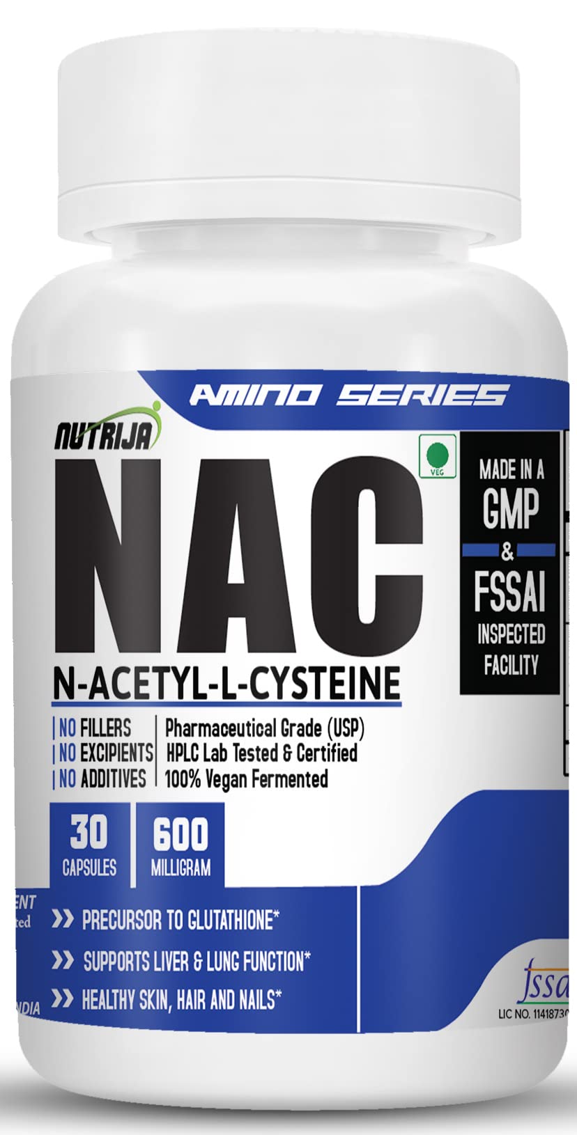 NutriJa NAC (N-Acetyl L-Cysteine) 600mg | Liver & Antioxidant Support ...