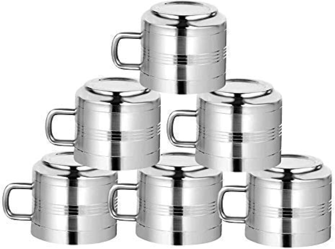 Amazon.com | Whopper Stainless Steel Espresso Cups Double Wall ...