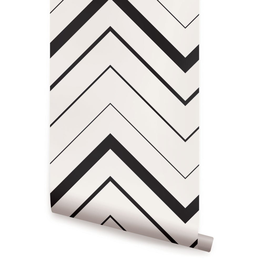 Thick Black And White Chevron Background