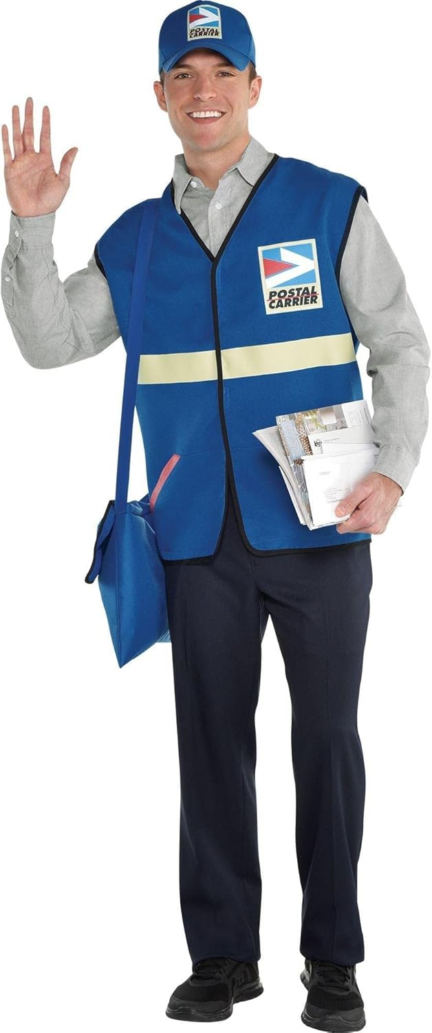 Men's Blue Mailman Costume Kit, Adult Standard : Amazon.ca: Clothing ...