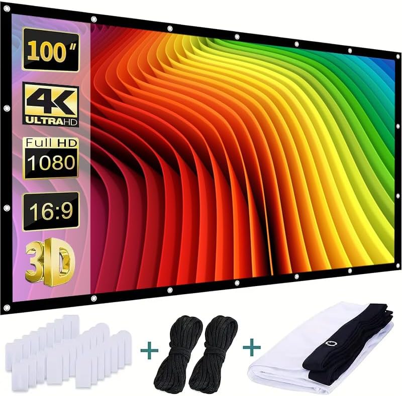 Amazon.com: Generic 150 inch Portable Projector Screen Indoor 16:9 ...