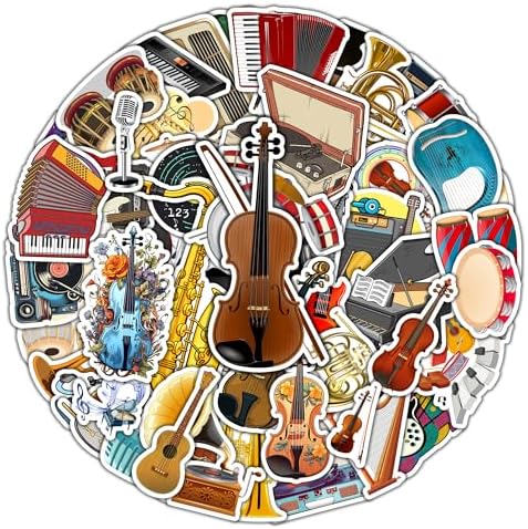 Amazon.com: Bewudy 100 Pcs Music Stickers Guitar Stickers, Funny Music ...