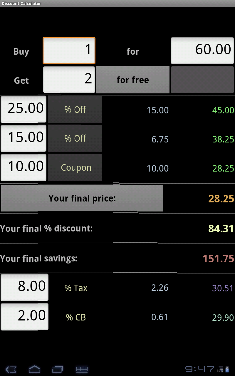 Discount Calculator With Sales Tax