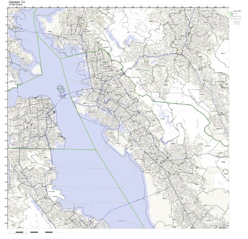 Oakland, CA ZIP Code Map Not Laminated: Amazon.com: Office Products