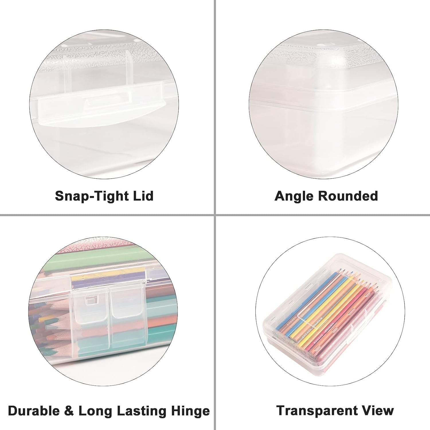 Snapklik.com : DANRONG Plastic Pencil Box 2 Pack, Large Capacity Pencil ...