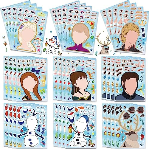 Amazon.com: 36Pcs Frozen Party Favors Stickers, Frozen Make Your Own ...