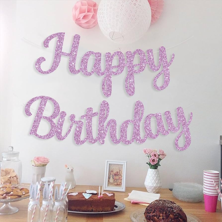 Snapklik.com : Light Purple Happy Birthday Banner - NO DIY,10Feet,Pre ...