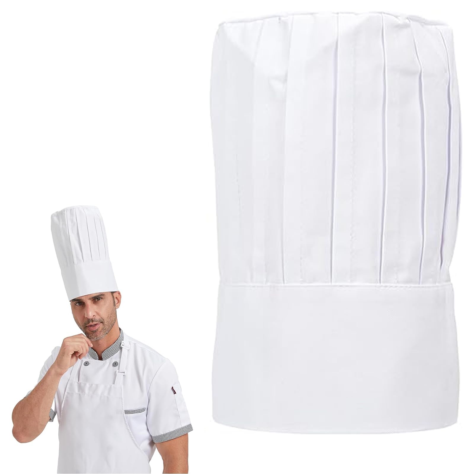 WORUIB Chef Hat, White Chefs Hat, Chef Hats, Unisex Cotton Chef Hats ...