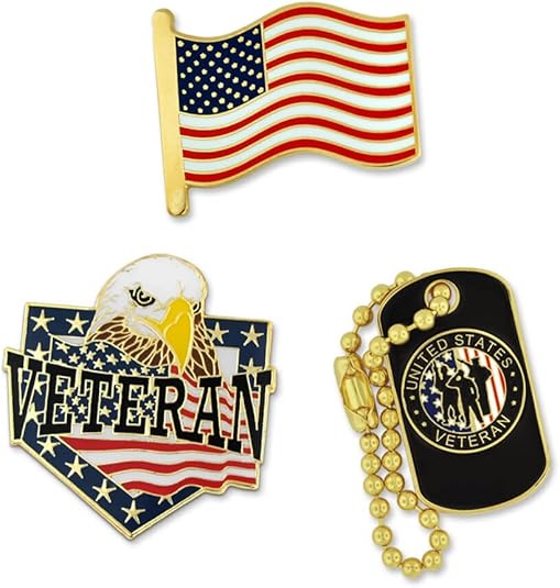 Amazon.com: PinMart Veteran Pin – Patriotic American Lapel or Hat Pin ...