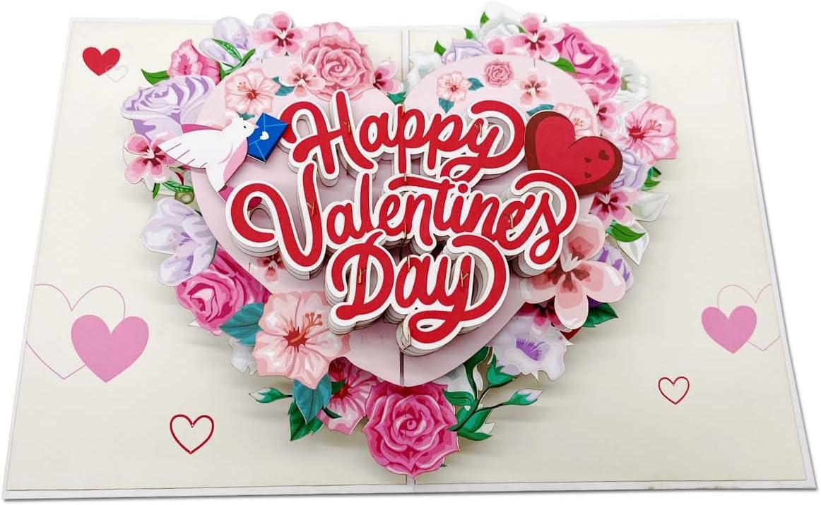 Amazon.com : VCN ARTPAPER 3D Valentine Pop Up Card, Paper Pop Up Cards ...