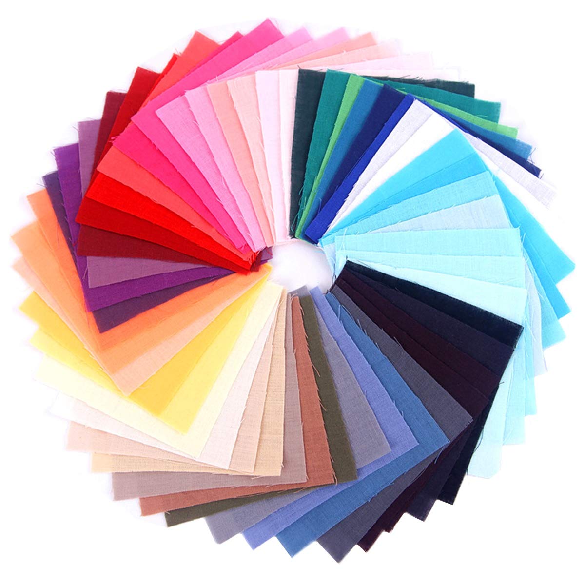 Amazon.com: Assorted 50 Colors Square Fabric Bundles Sewing Patchwork ...