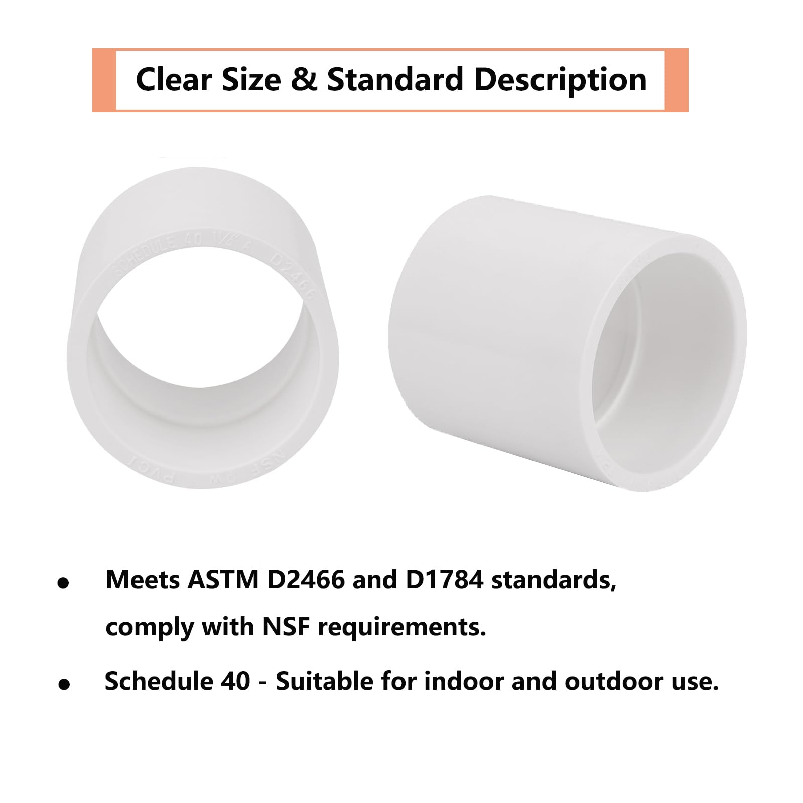 Snapklik.com : 10Pack 1-1/4" PVC Pipe Coupling Adapter Pipe Fittings