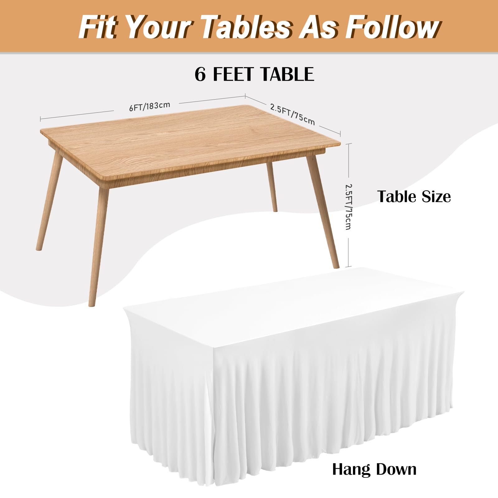 Snapklik.com : Table Skirt, Table Skirts For Rectangle Tables 6ft ...