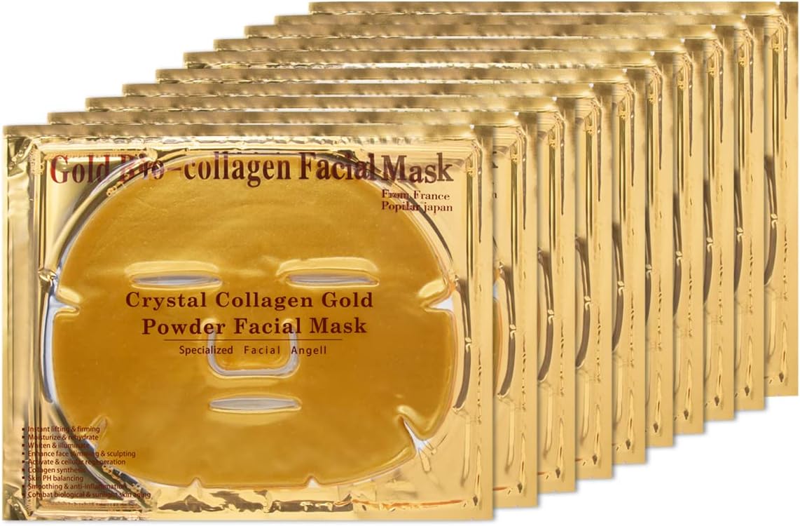 Amazon.com : Meleell 24k Honeycomb Gold Face Mask Skin Care Set Facial ...