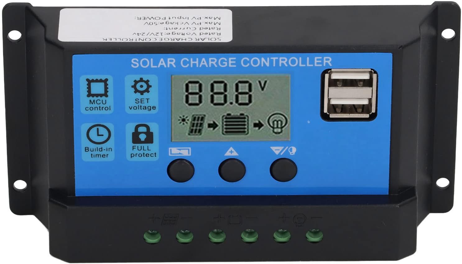 Amazon.com : Photovoltaic Controller, Solar Panel Controller LCD ...
