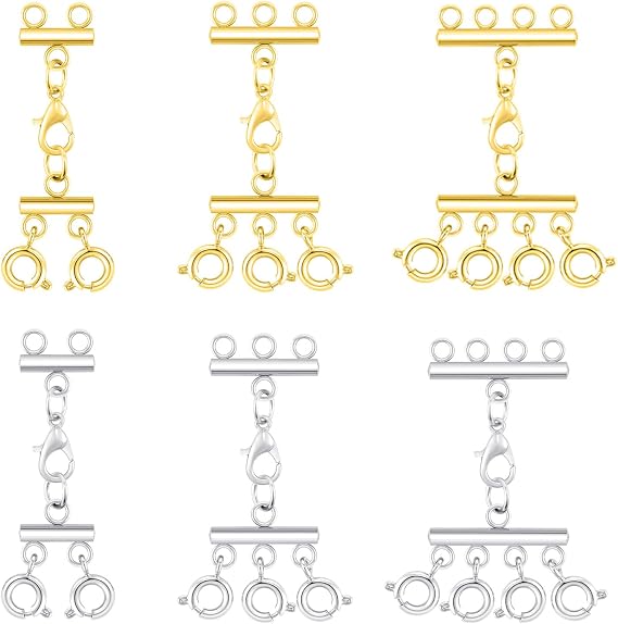 Amazon.com: Multi Strand Necklace Layering Clasp, Necklace Layering ...
