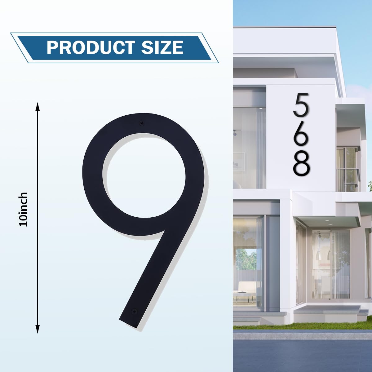 House Numbers 5 Inch Modern Metal Black Door Number House Address ...