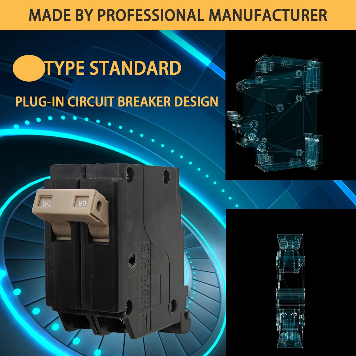 Snapklik.com : 100 Amp 2-Pole Circuit Breaker, 3/4-Inch Plug-in Type ...