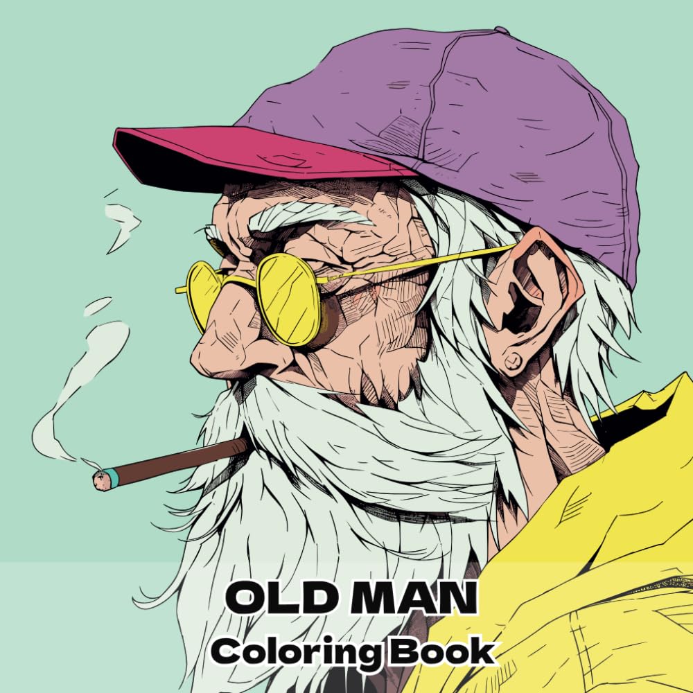 OLD MAN Coloring Book(老人男性の人物画塗り絵): 海外のシニアの人物画,時を重ねた風格 | Creative ...