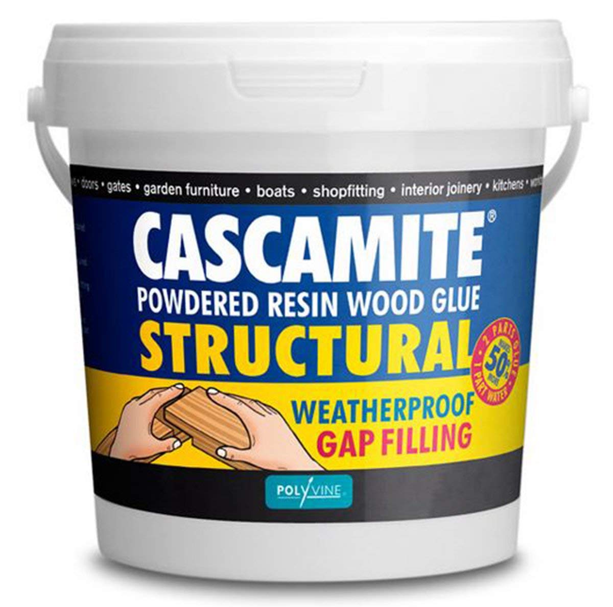 Buy Polyvine CAS500G Cascamite powdered Resin wood glue 500g, White ...