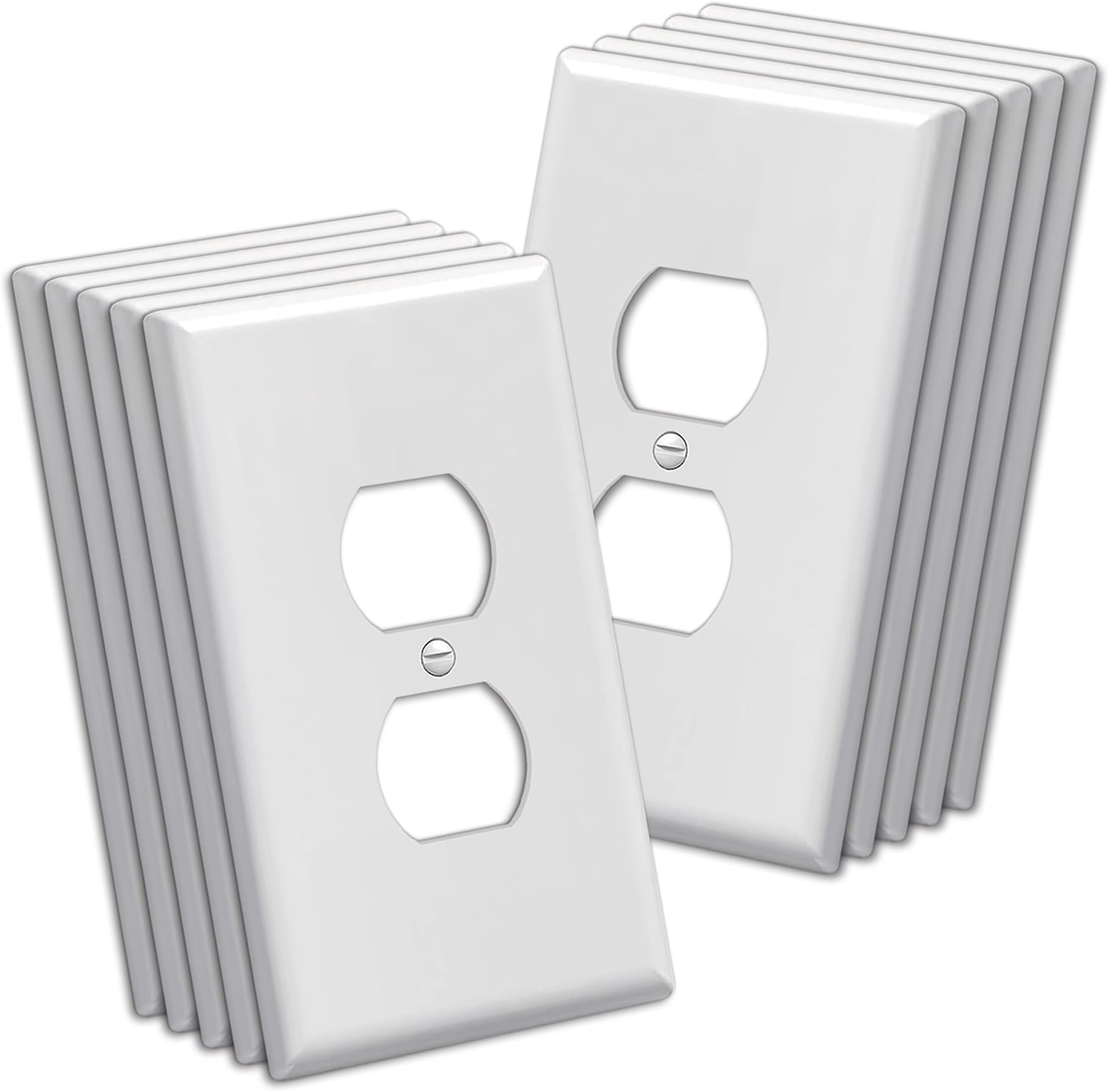 Over Sized Jumbo Smooth White 2 Gang Wall Plate - 1 Duplex Electrical ...