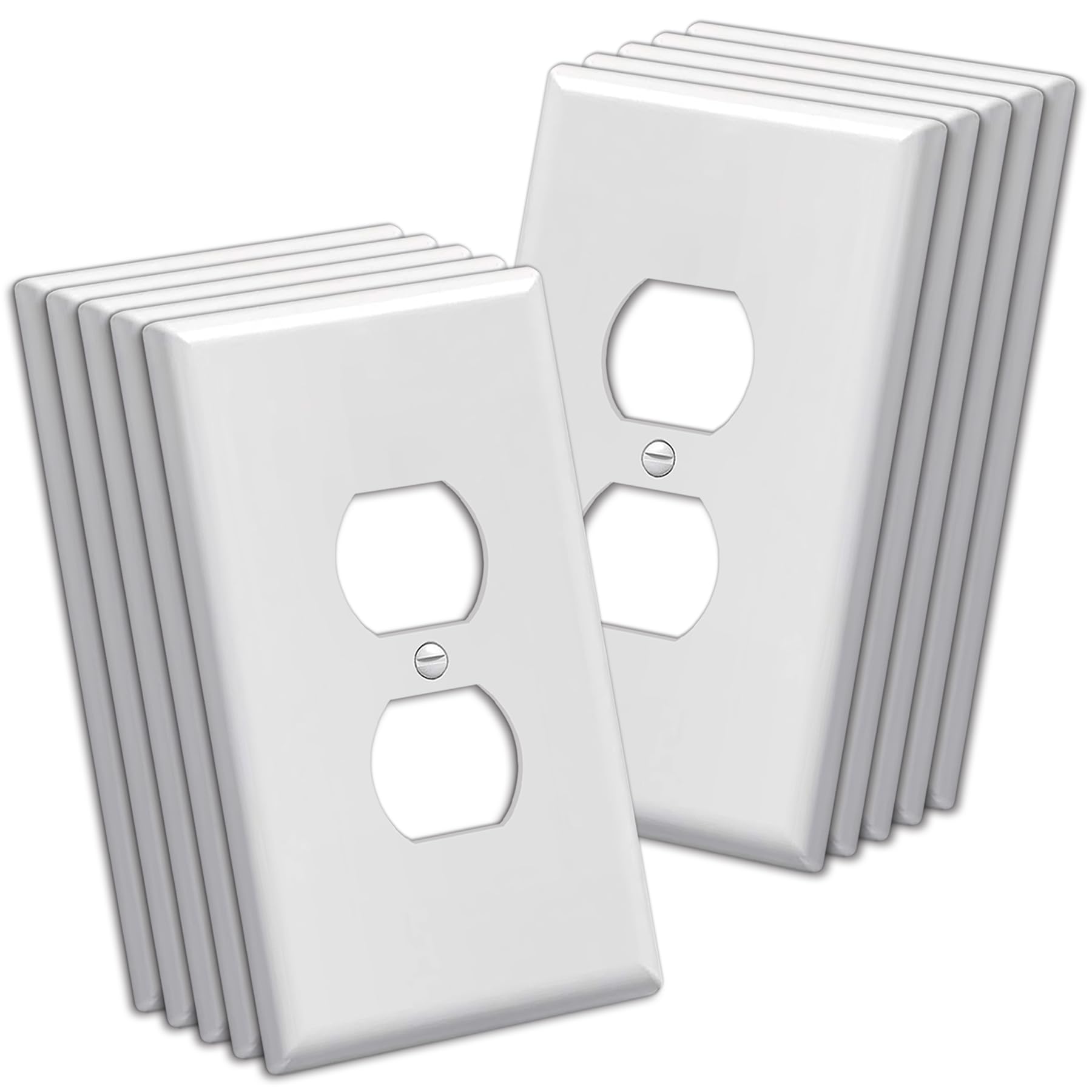 BESTTEN 10 Pack 1-Gang Oversized Duplex Wall Plate, Unbreakable ...