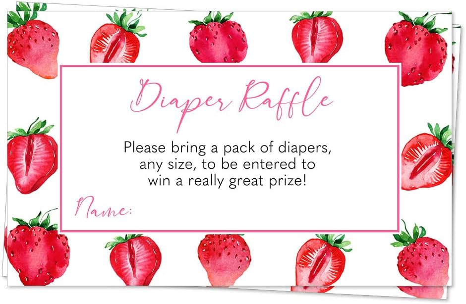 Amazon.com : The Invite Lady Berry Sweet Diaper Raffle Tickets ...