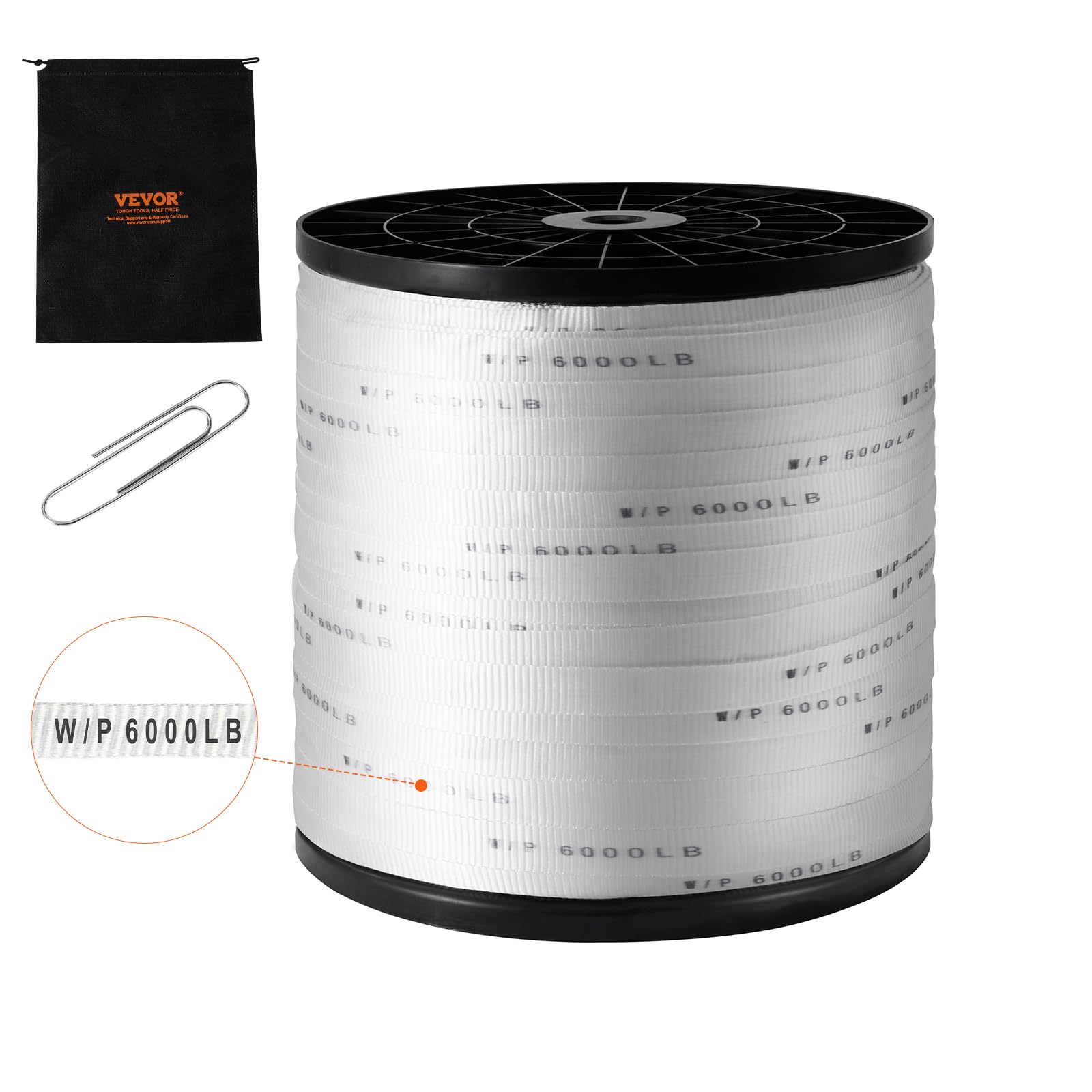 Amazon.com: VEVOR Polyester Pull Tape, 1" x 2103' Mule Tape Flat Rope ...